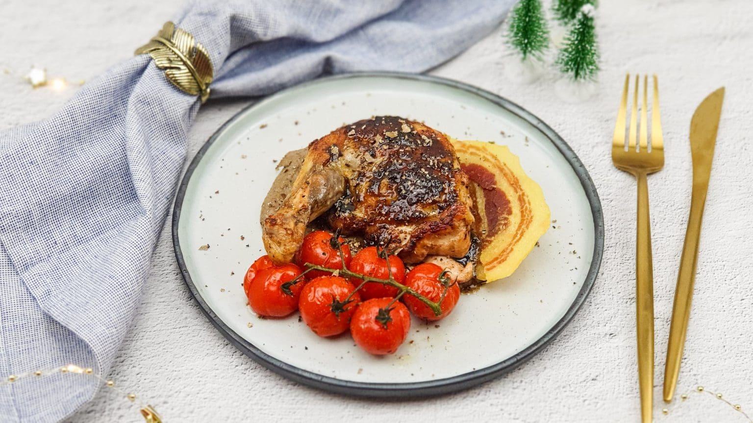 Parelhoen met truffelpuree en truffeljus - EvieKookt