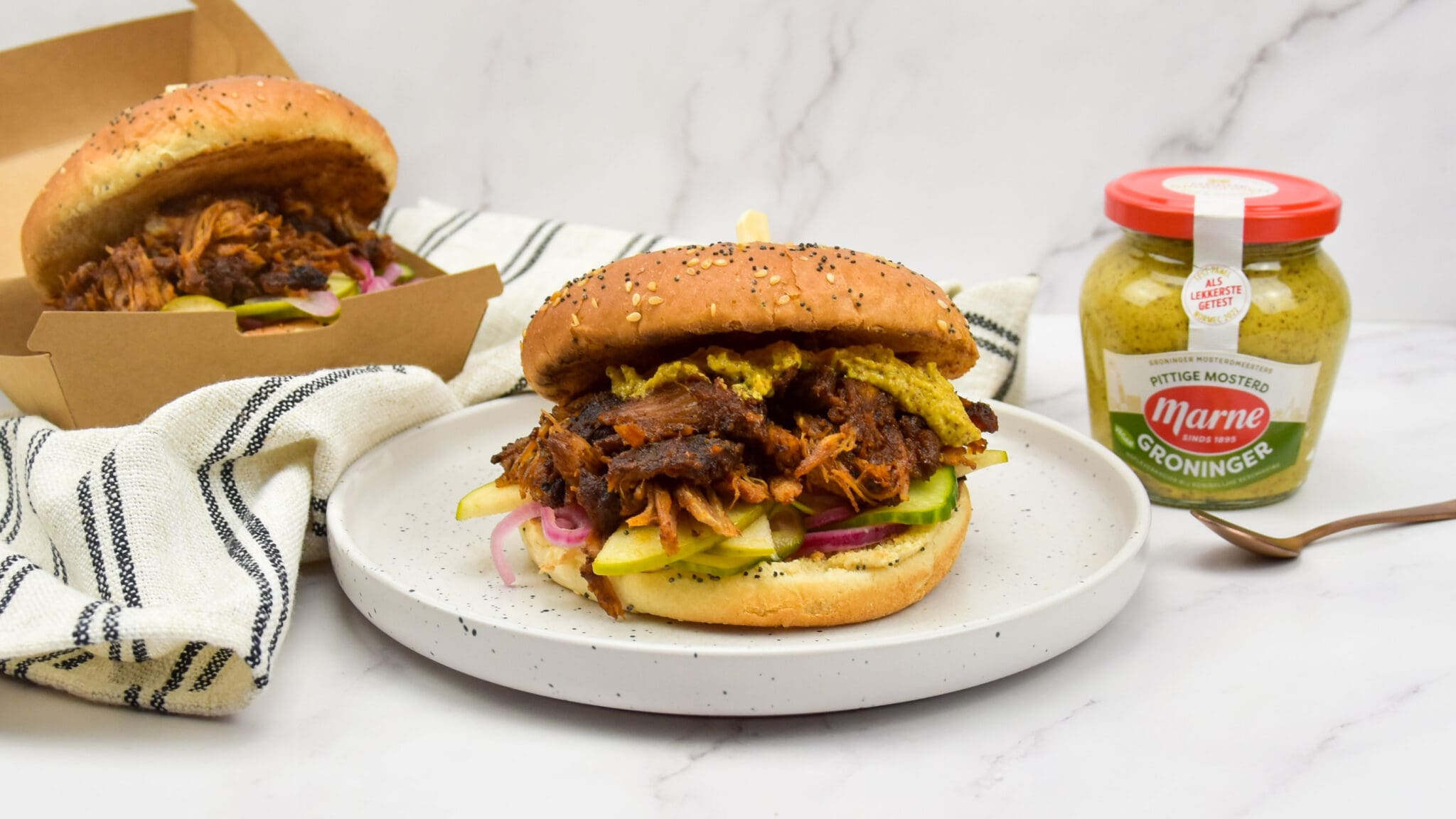 Pulled pork met Groninger mosterd - EvieKookt